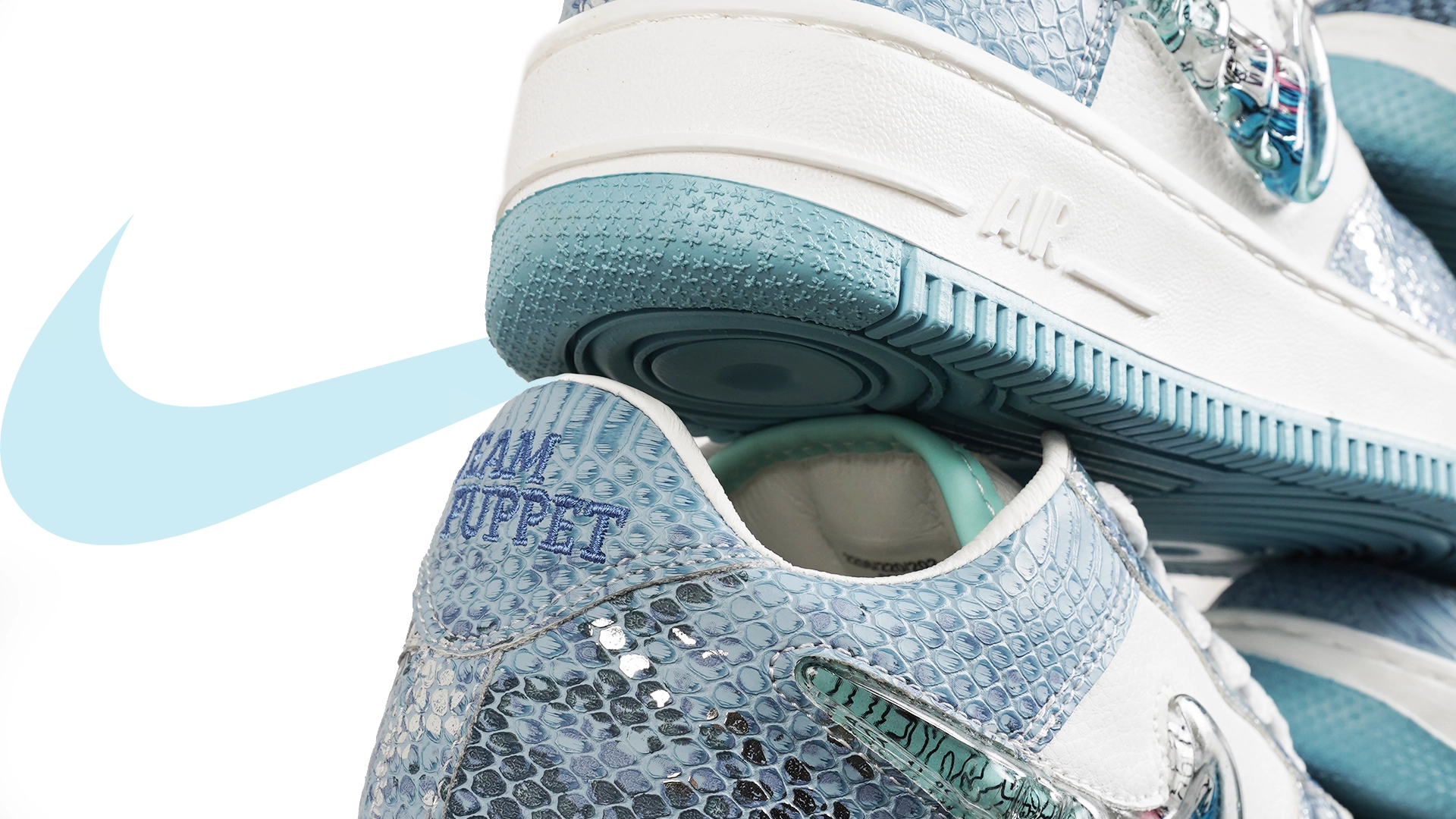 کفش کتانی مردانه و زنانه سفید آبی NIKE dunk low steam puppet مدل 7276 ...