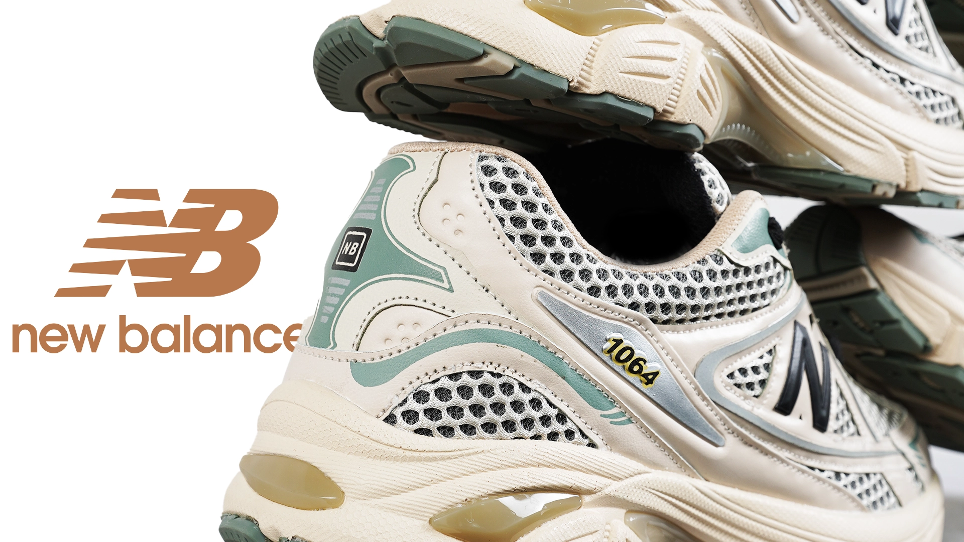 کفش کتانی مردانه و زنانه کرم سبز NEW BALANCE 1064 V.2 مدل 7249 > لوزی